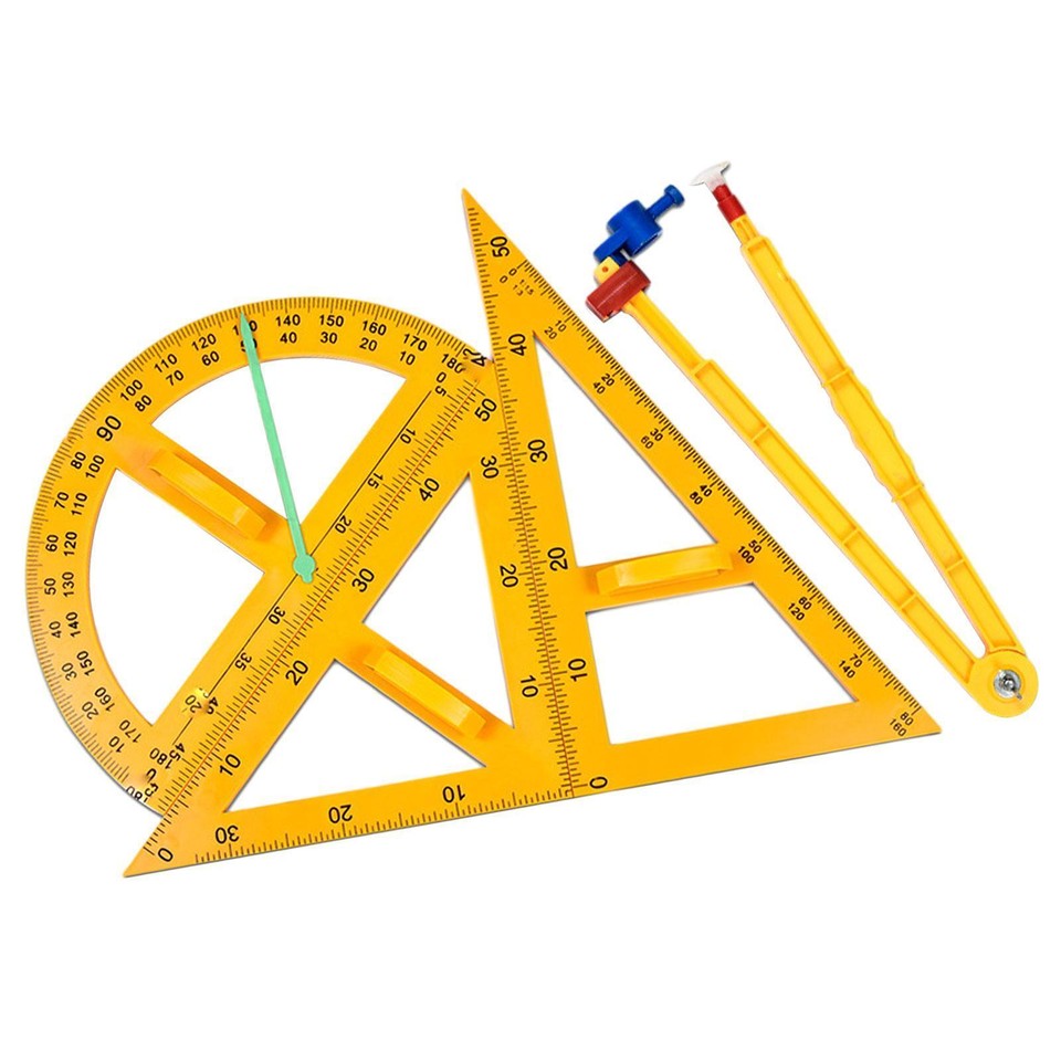 4Pcs Math Geometry Ruler Kit Teaching Aids Learning Tool Drafting ...