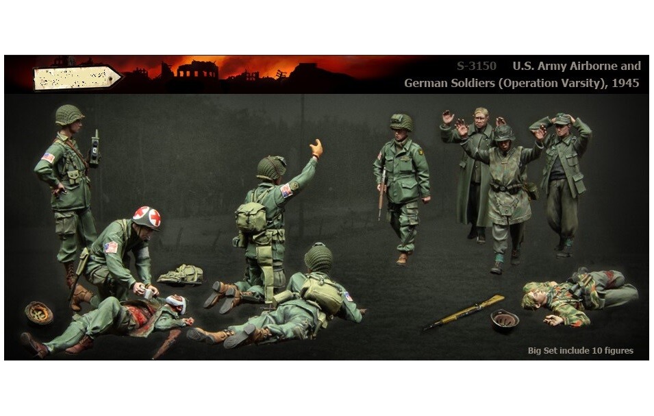 1/35 Resin Figures Model Kit Ww2 U.s. Soldiers With German POW (10 ...