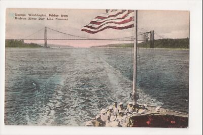 J-167 George Washington Bridge from Hudson River Day Liner Steamer ...