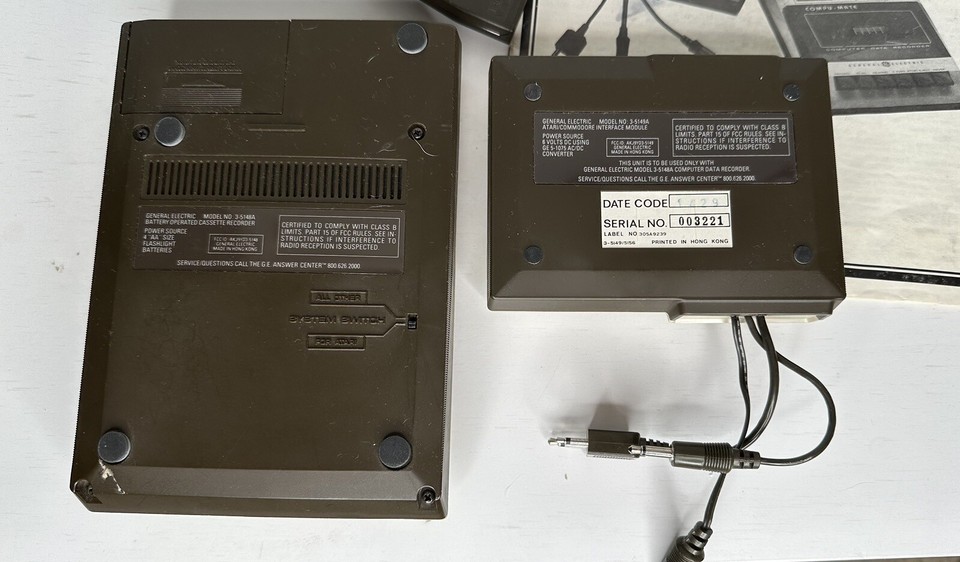 GE 3-5156 Data Recorder for Atari 400/800/XL/XE and Commodore 64/128 ...