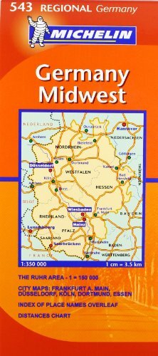 MICHELIN MAP GERMANY MIDWEST 543 (MAPS/REGIONAL **Mint Condition ...