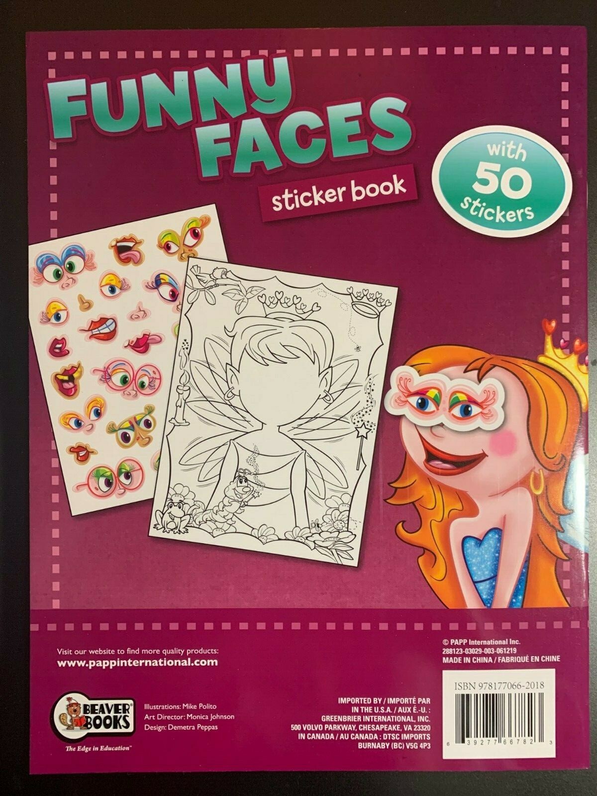 FUNNY FACES STICKER BOOK FAIRIES WITH 50 STICKERS BRAND NEW FUN FOR ...
