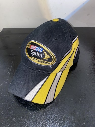 NASCAR Sprint Cup Series HAT Cap Mens Black Yellow Strap Back Racing ...