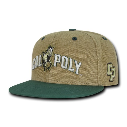 NCAA Cal Poly Mustangs University Constructed Heavy Jute Snapback Caps ...