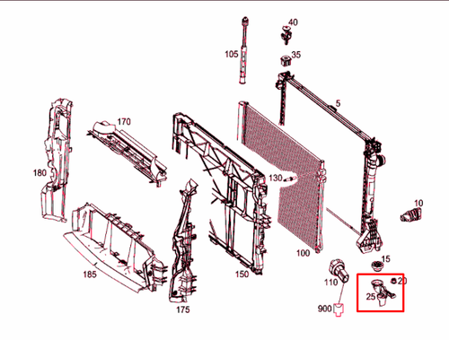 NEW GENUINE MERCEDES BENZ VITO W447 RADIATOR RIGHT BRACKET A4475000631 ...