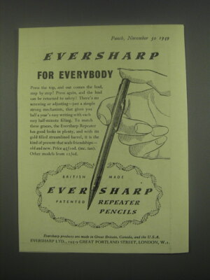 1949 Eversharp Pencils Ad - Eversharp for everybody | eBay