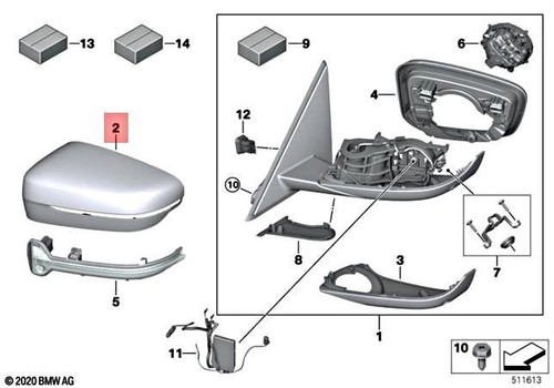 Genuine BMW M3 G20 318d 320d Outside Mirror Cover Cap Primed Left ...