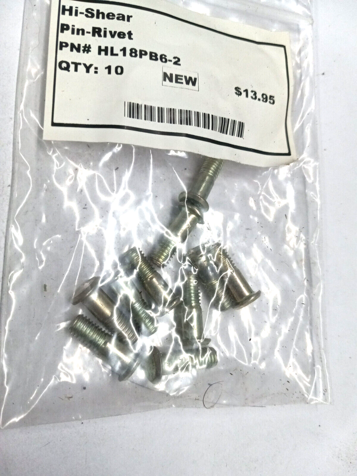 Hi-Lok - P/N HL18PB6-2 Rivet Pin (10/PACK) | eBay