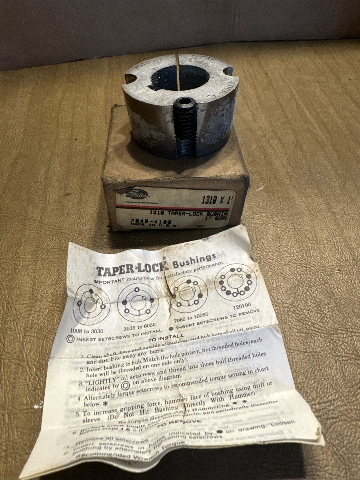 Gates 1310 / 1” TAPER-LOCK BUSHING NEW Old Stock With Set Screw. L15 | eBay