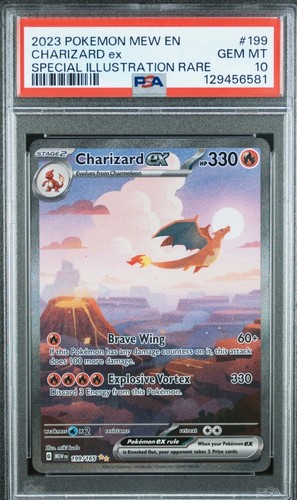 2023 POKEMON MEW EN-151 SPECIAL ILLUSTRATION RARE #199 CHARIZARD EX Psa ...