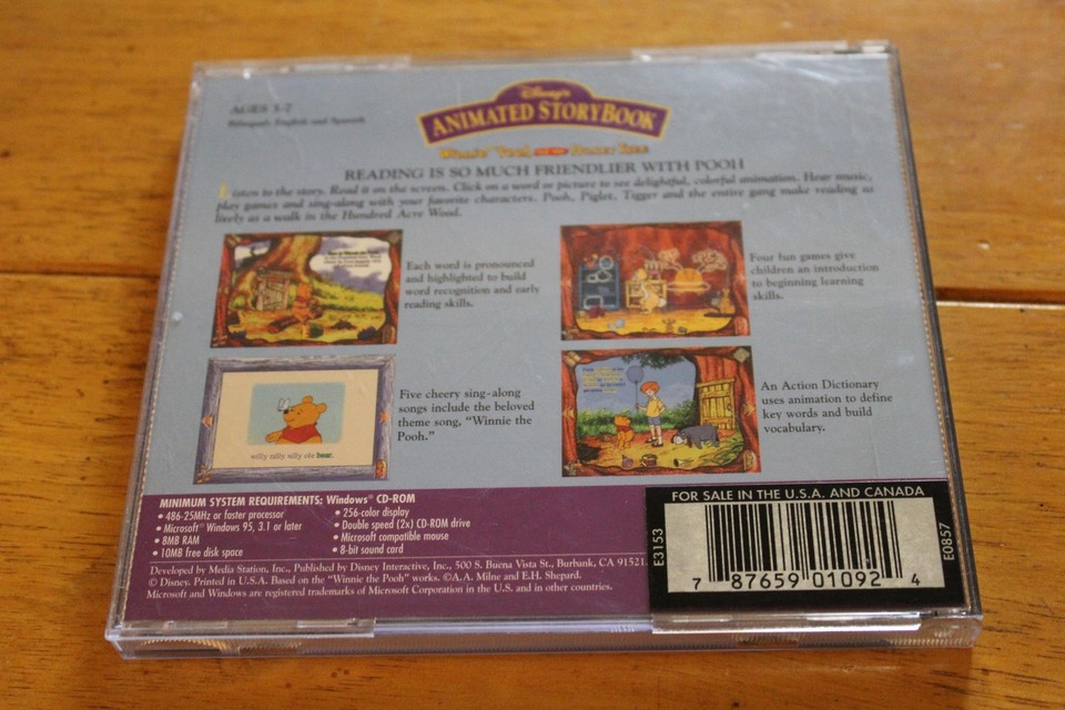 Vintage Disney Animated StoryBook Winnie The Pooh Honey Tree PC CD-ROM ...