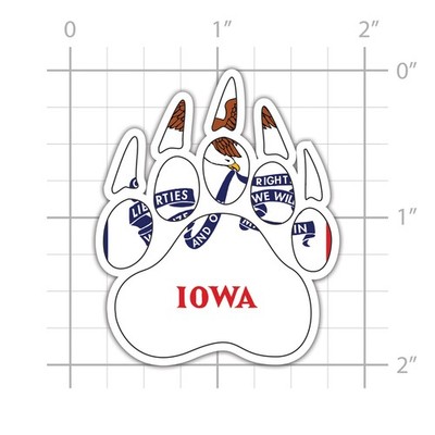 Iowa Bear Paw Print Border Sticker for water bottle phone tumbler hard ...