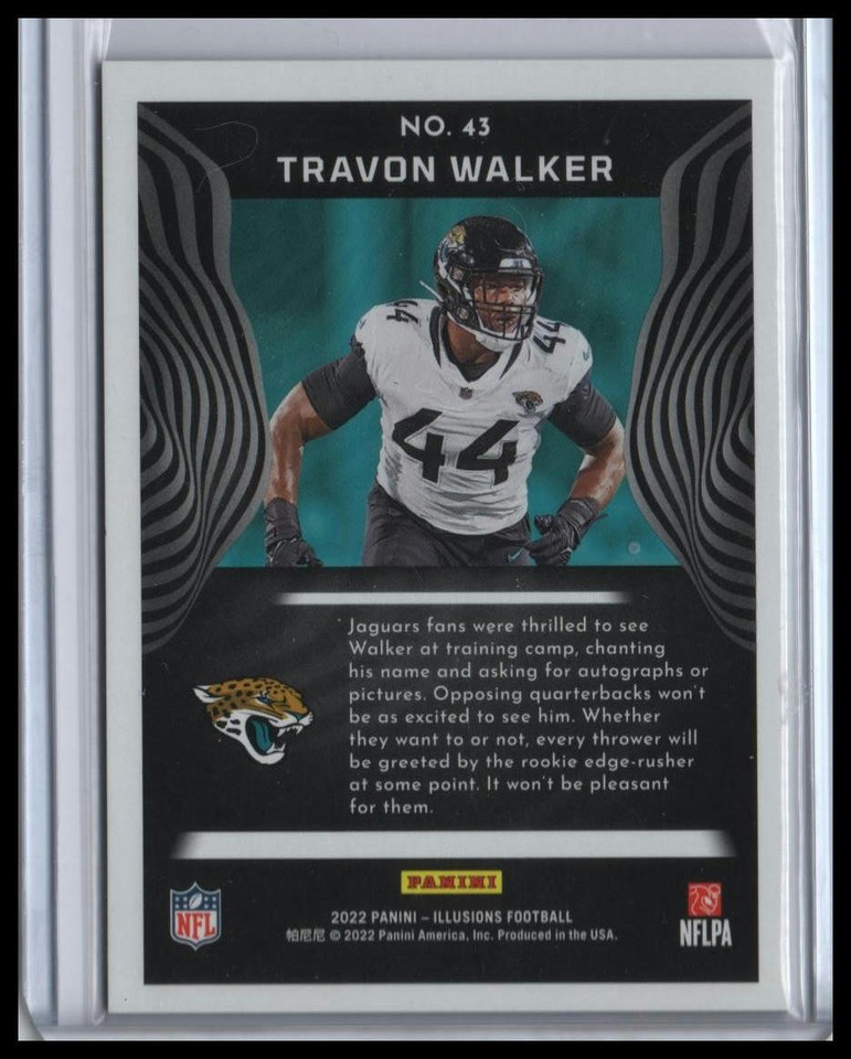2022 Illusions Travon Walker Trophy Collection Yellow Diamond #43 #/299 ...