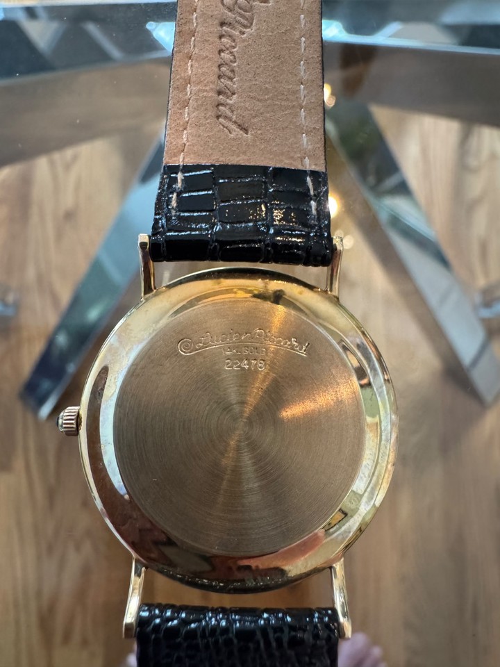 LUCIEN PICCARD-MEN'S 14K GOLD DIAMOND CALENDER WATCH-BRAND NEW | eBay