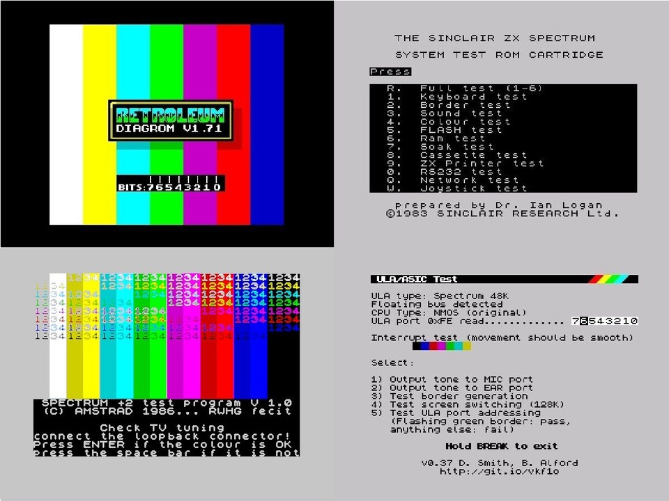 ZX Spectrum 16k 48k 128k +2 +3 Diagnostic Test Cartridge - 4in1 ...