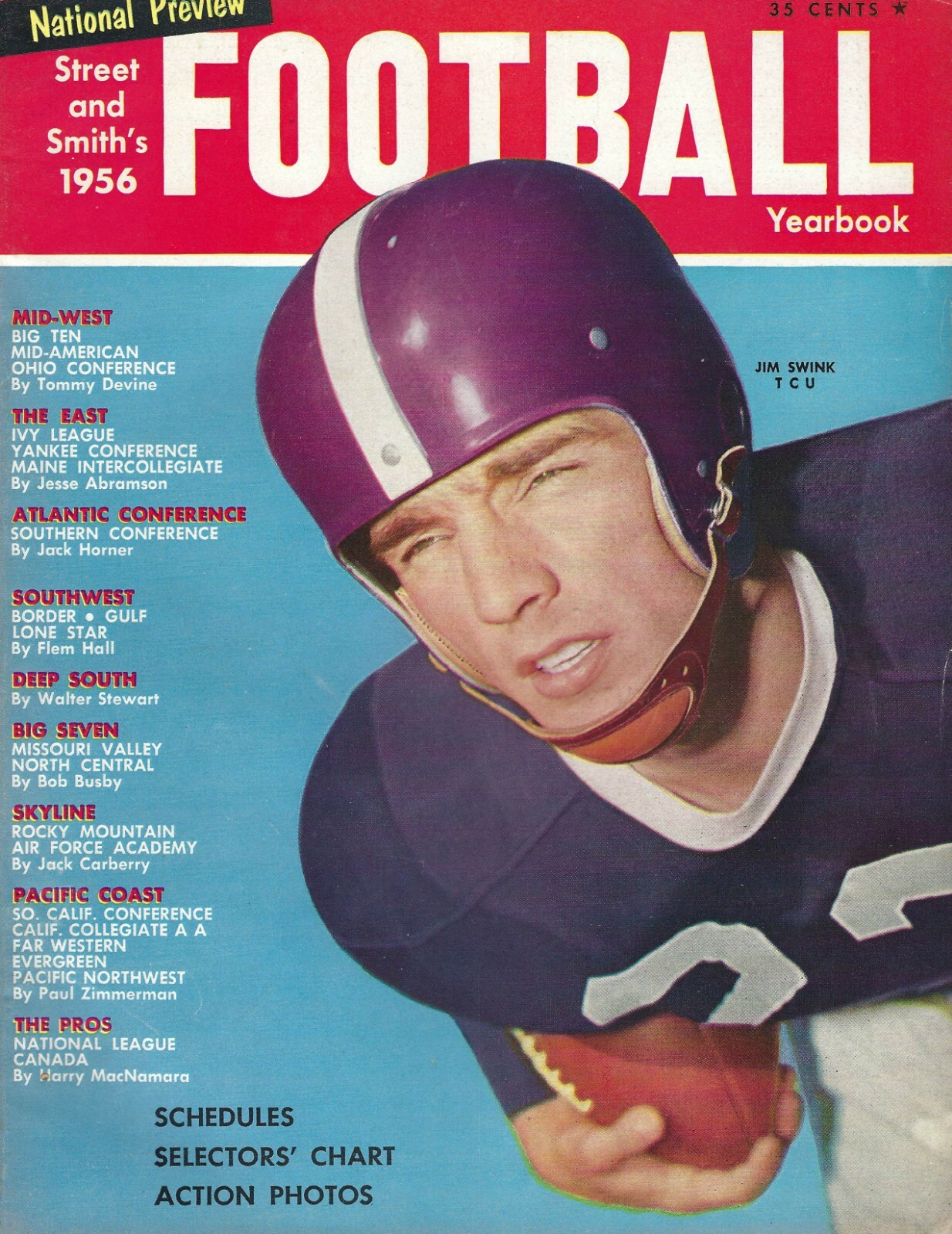 1956 Street & Smith's Football magazine,Jim Swink TCU Texas Christian ...