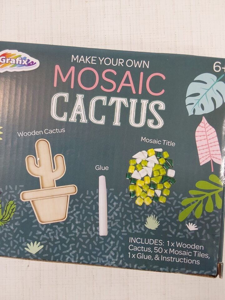 Grafix Make Your Own Mosaic Cactus Kids' Children's Craft Kit Ages 6 ...