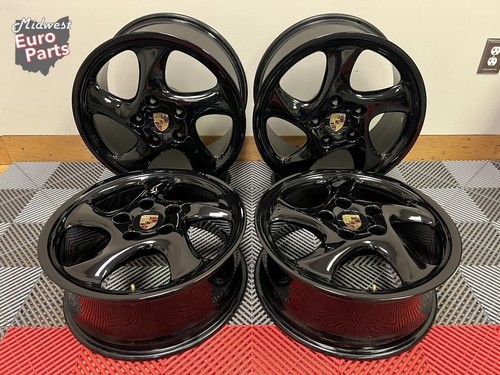 OEM 18" Porsche 993 996 911 Turbo Twist Wheels Rims Narrow Body Black ...