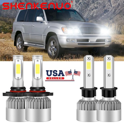 For Lexus LX470 1998-2007 4x 9005 H1 LED Headlight High Low Beam Bulbs ...