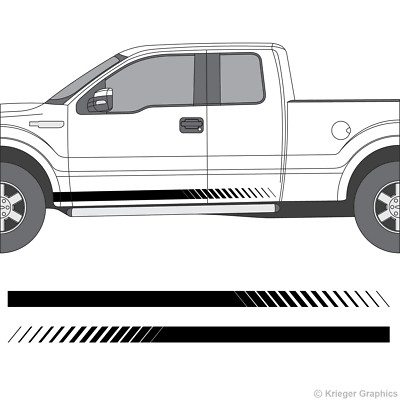 Faded Rocker Panel Racing Stripes 3M Vinyl Decal Kit for Ford F-150 F ...