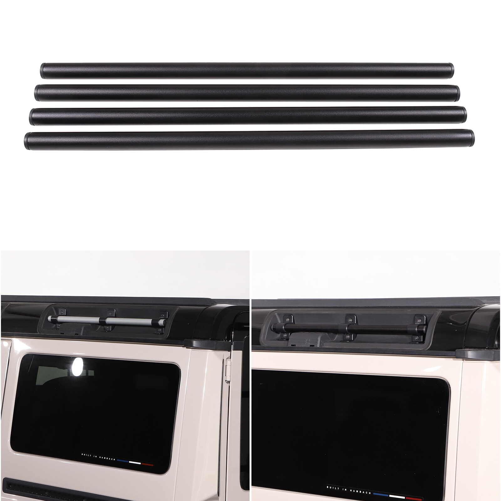 Black Alloy Roof Rack Side Rails Luggage Carrier Cargo Bar For Ineos ...