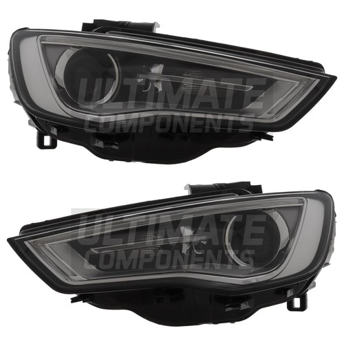 Audi S3 Headlights Hatchback 2012-2016 Xenon Headlamps With LED DRL Bar ...