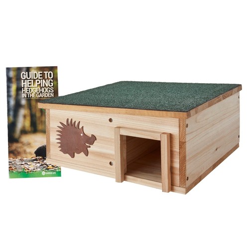 Hedgehog House Wooden Roof Nature Hibernation Box Shelter Home Nest | eBay