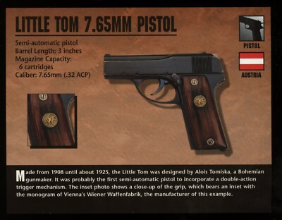 Little Tom 7.65MM Pistol Atlas Classic Firearms Card | eBay