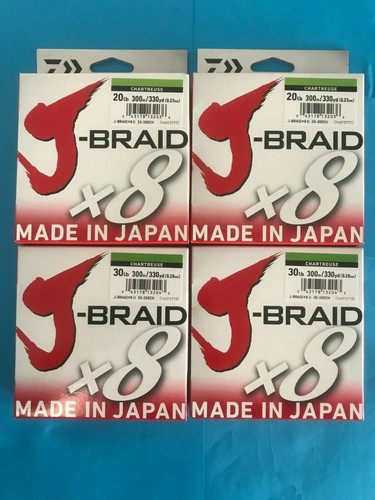 Daiwa J-Braid 300 Meter Chartreuse 8 10 15 20 30 40 50 65 80 LB J-Braid ...