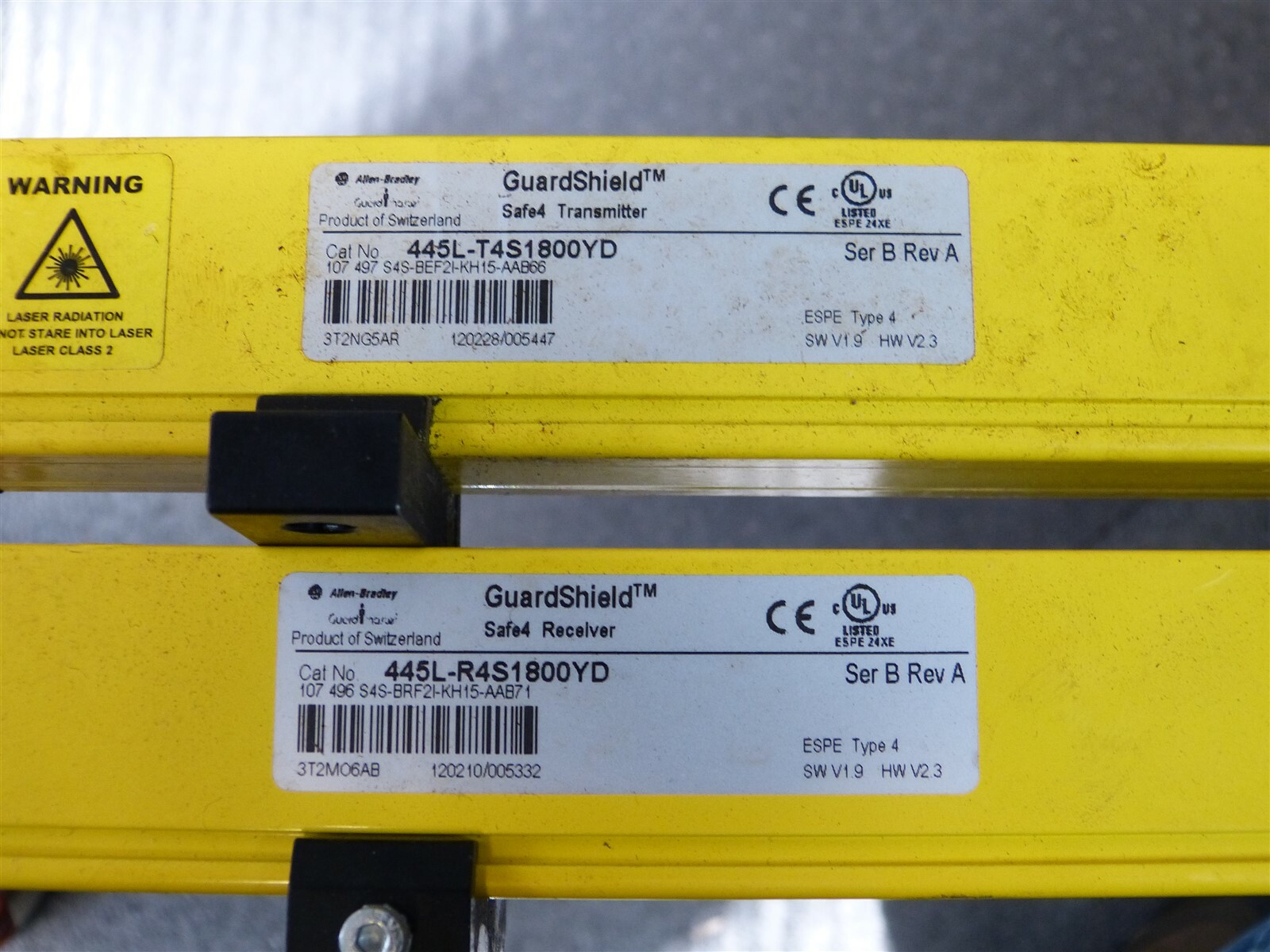 Allen-Bradley GuardShield 445L-T4S1800YD / 445L-R4S1800YD Light Curtain ...