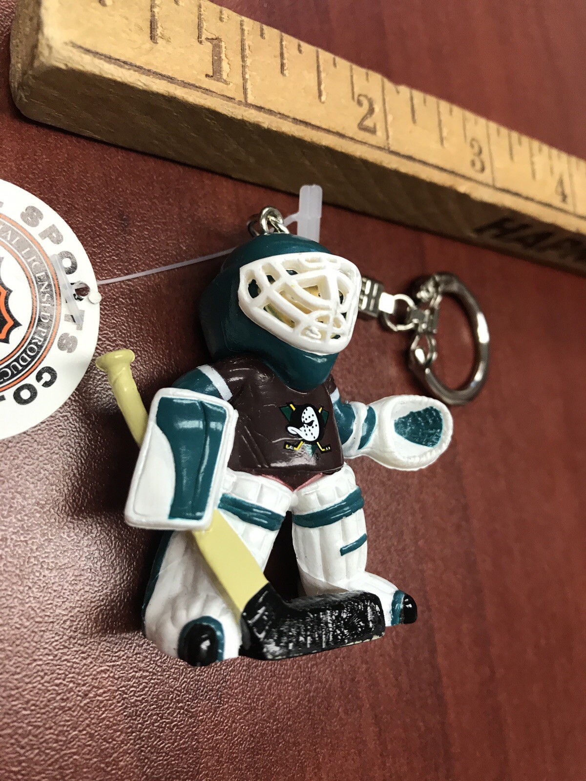 VTG NHL Anaheim Mighty Ducks Hockey Goalie FaceMask Keychain Lil Sports ...