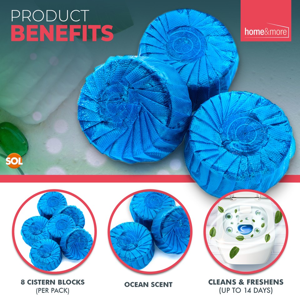 24 Toilet Cistern Blocks Blue Cleaner Bowl Freshener Bloo Loo Block Blu ...