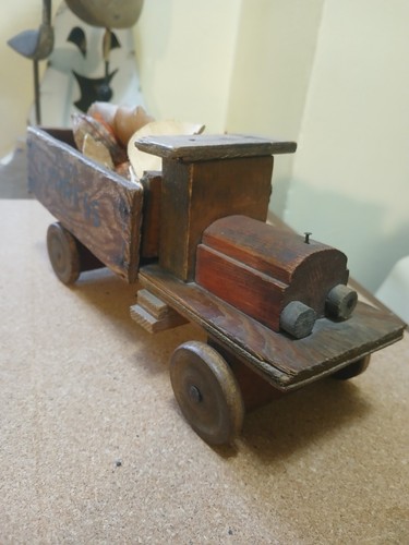 Vintage FOLK ART hand Made Wooden Small Scale wooden Truck 11×5 | eBay