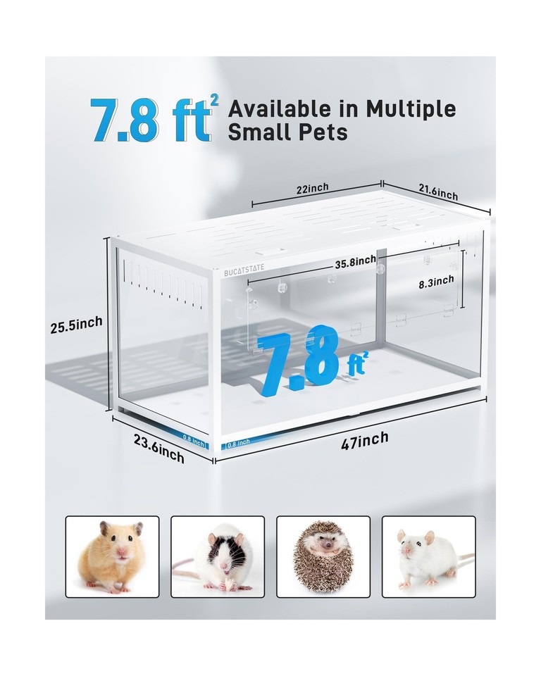 BUCATSTATE Hamster Cage 3.0: Metal Large Rat Cage Stackable with Top ...