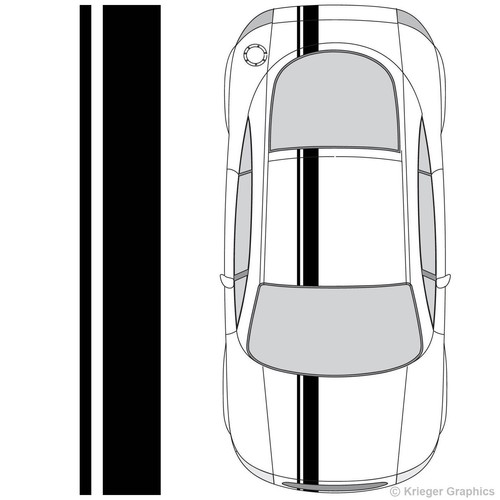 Single Offset Rally Racing Stripes 3M Stripe Decals for Audi TT R8 RS5 ...