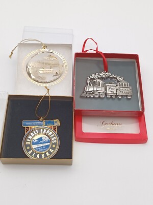 Train Christmas Ornament Lot Of 3 Georgetown Gorham Denail Alaska | eBay