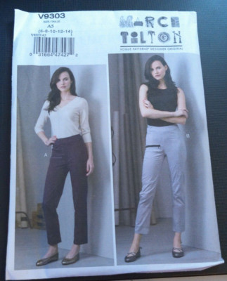 Vogue Pattern V9303 Ms MARCY TILTON Pants w/Elastic Waist~Pockets~Hem ...