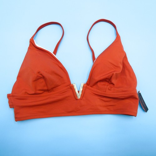 Victorias Secret XL Burnt Orange Triangle Bikini Top Removable Pads VS ...