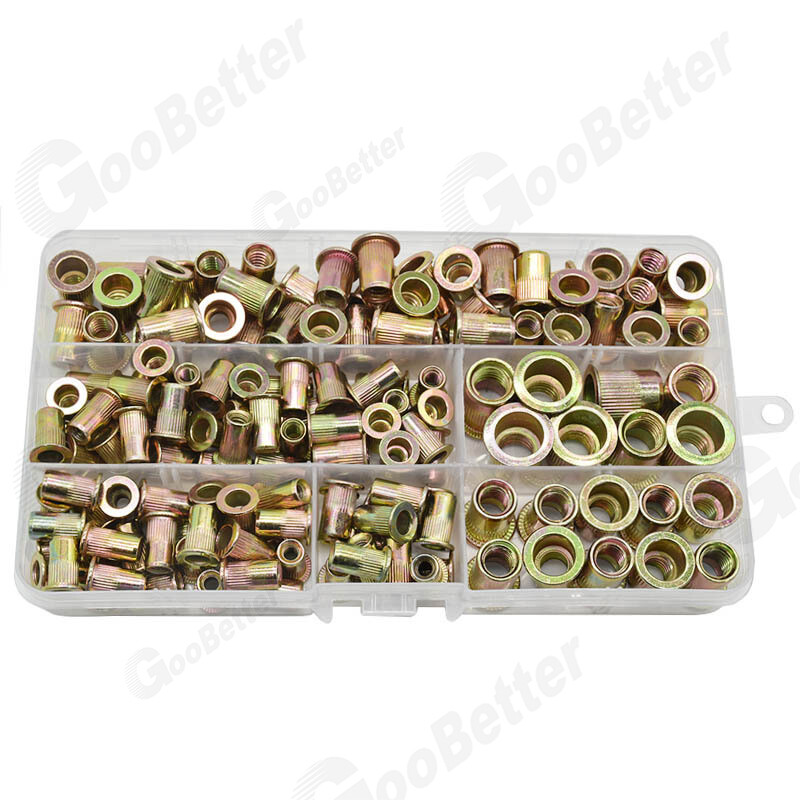 150Pcs Rivet Nuts Kit SAE Carbon Steel Rivet Nut Insert Nutsert ...