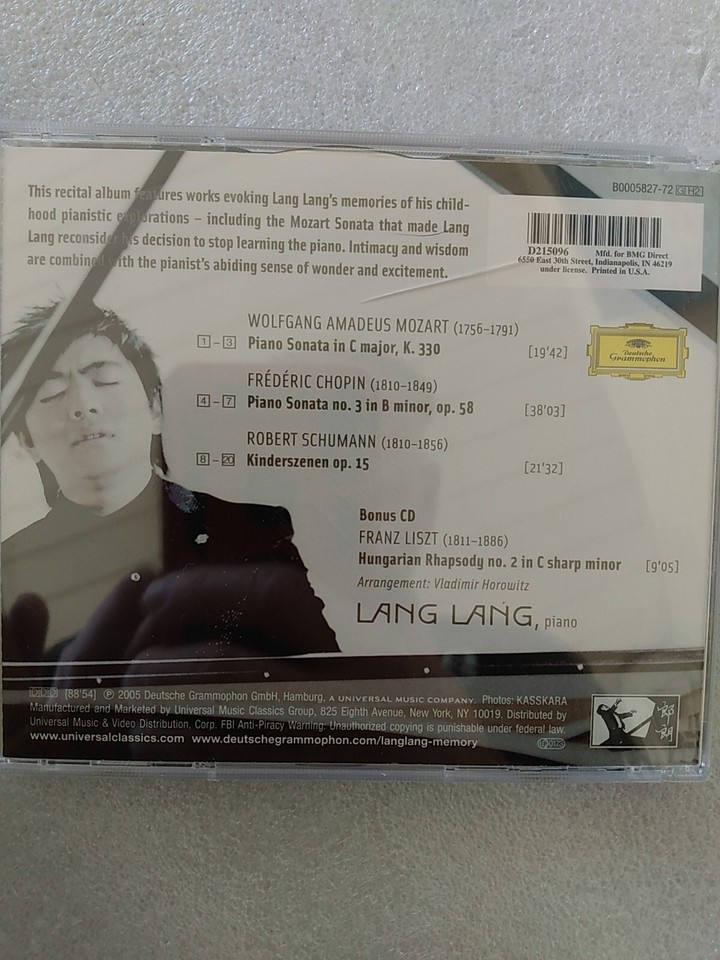 LANG LANG: Memory 2 CD Bonus set BRAND NEW FACTORY SEALED SHIP24 | eBay