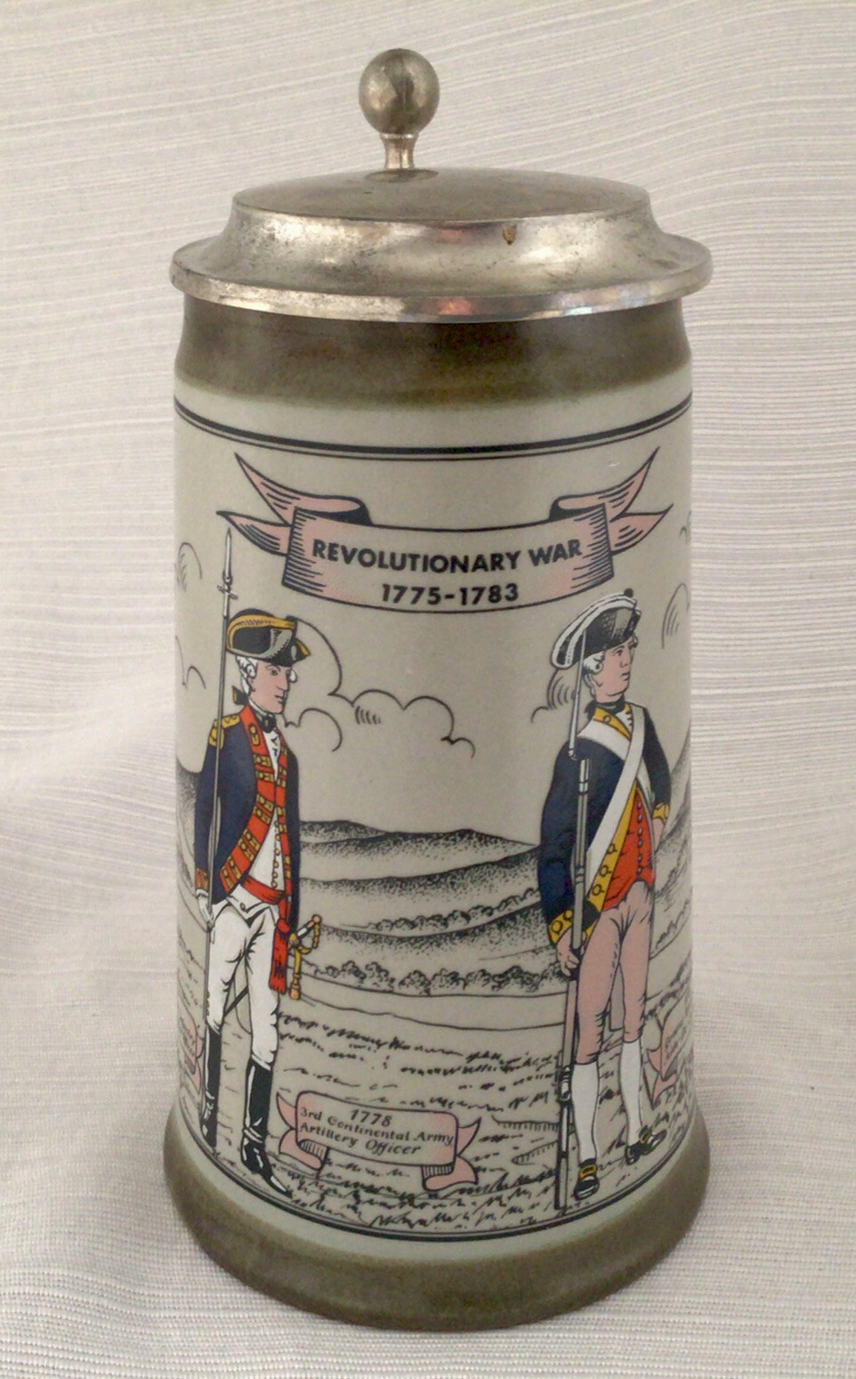 American Revolutionary War 1775-1783 Ceramic Beer Stein Made in Germany ...