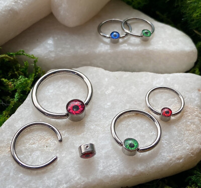 1pc Eyeball Flat Cylinder Surgical Steel Captive Bead / Cartilage ...