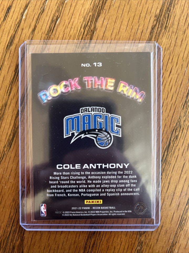 Cole Anthony Rock The Rim Recon 2021-2022 | eBay