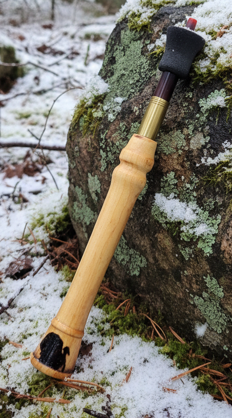 Turkey Trumpet Yelper Game Call Elm Wood Buffalo Bone Mouth Wood Burned ...