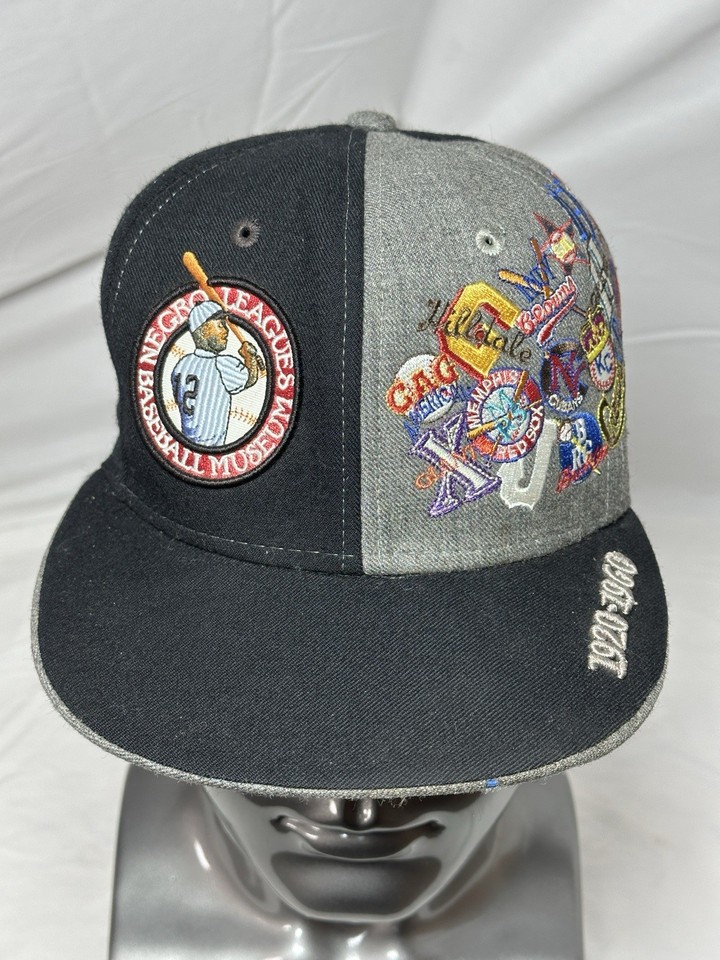 VTG 100% WOOL Negro League Fitted Baseball Cap Hat 7 1/4 Red Blue Logo ...