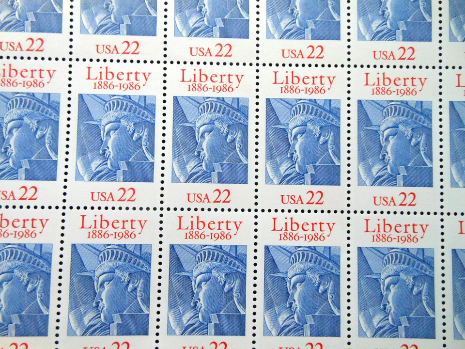 Scott #2224 US Postage Stamps Sheet STATUE OF LIBERTY, MNH, Fifty 22 ...