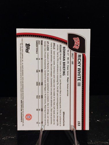2024 Ricky White III Topps Bowman Chrome U Football #153 UNLV Rebels | eBay