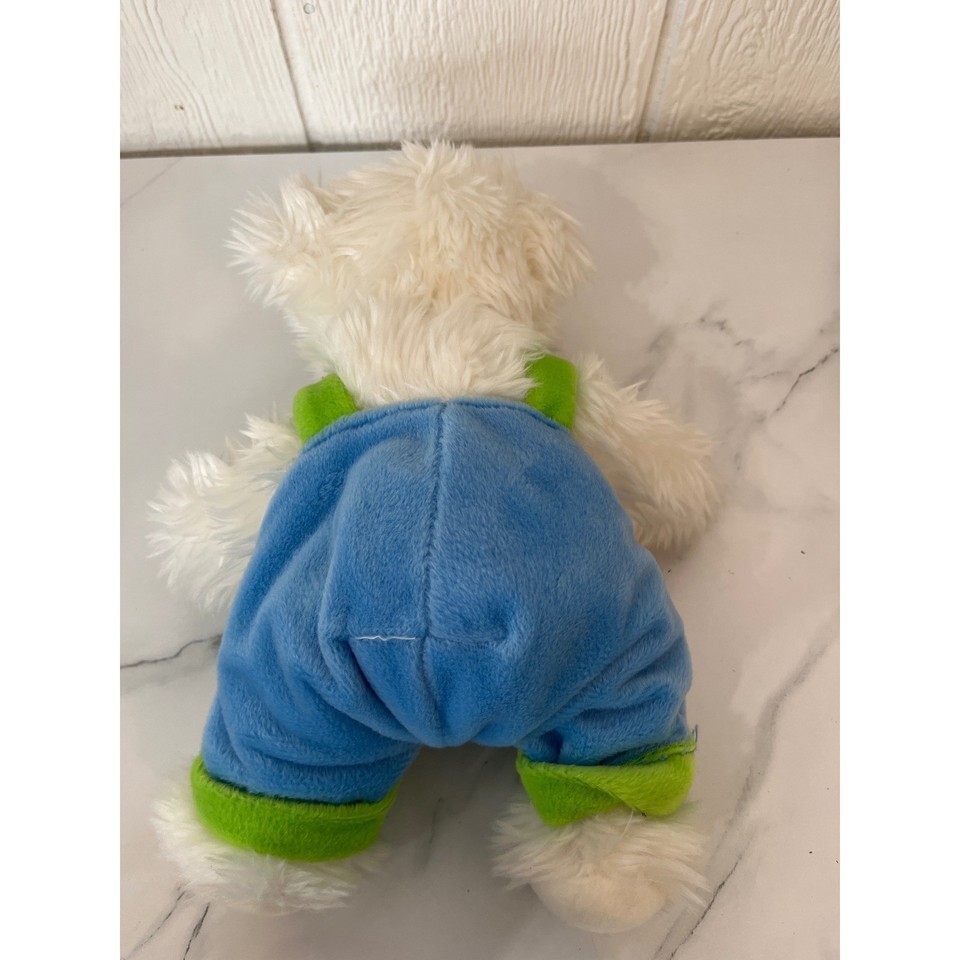 White Plush Teddy Bear Overalls Bumble Bee Hive Kids Stuffed Animal Toy ...