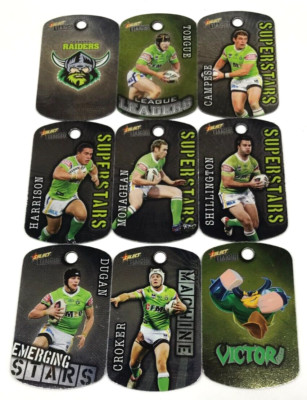 2010 SELECT NRL STARS COLLECTABLE TAGS FULL BASE TEAM SET CANBERRA ...