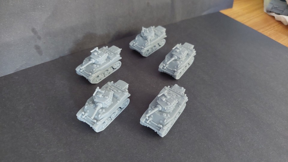 HO Scale US M5 Stuart Late light tank Platoon X5 lot 1/87th Scale | eBay